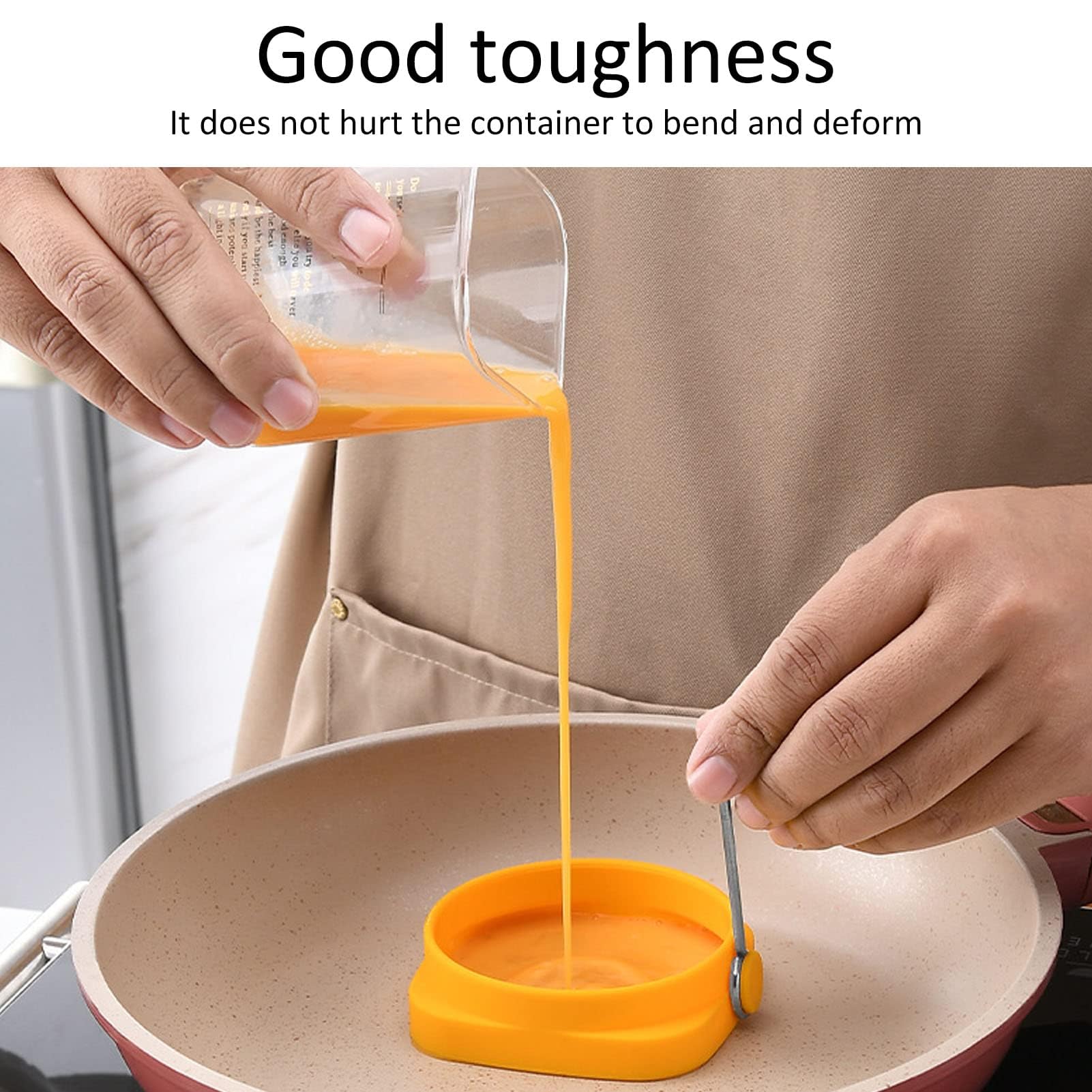 Silicone Egg Ring, 5Pcs Food Grade Silicone Egg Rings Non Stick Egg Cooking Rings Fried Egg Mold for Cooking Fried Egg Rings