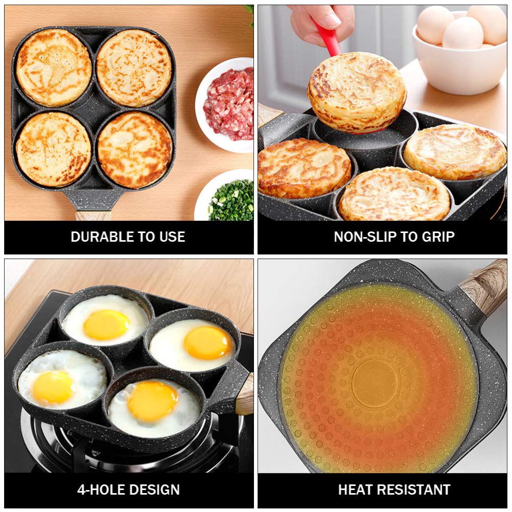 Hemoton 1pc Omelet Pan Egg Mould Pan Non Stick Pan Small Frying Pan Cast Iron Frying Pan Woks Stir-Fry Pans Non Stick Skillet Flat Frying Pan Cooking Tool Hamburger Fried Eggs Aluminum