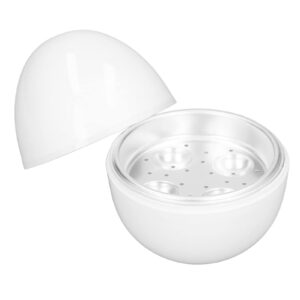 Fdit Hard Boiled Egg Cooker, 4 Eggs Capacity Compact Design Abs Material White Egg Egg-Shaped Microwave Egg Steamer For Your Daily Eating Needs