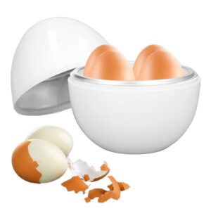 Fdit Hard Boiled Egg Cooker, 4 Eggs Capacity Compact Design Abs Material White Egg Egg-Shaped Microwave Egg Steamer For Your Daily Eating Needs