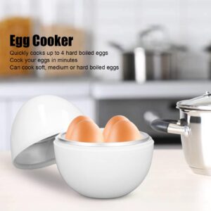 Fdit Hard Boiled Egg Cooker, 4 Eggs Capacity Compact Design Abs Material White Egg Egg-Shaped Microwave Egg Steamer For Your Daily Eating Needs