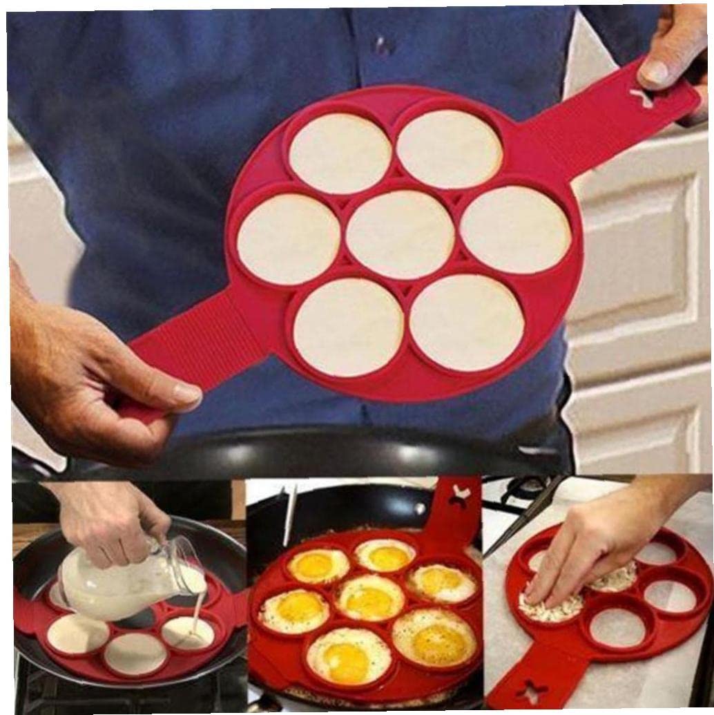 Silicone Pancake Maker Non Stick Egg Ring Kitchen Omelet Moulds Baking Stencil for Diy Egg Cupcake Pastry