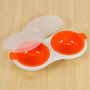 Bodacon Draining Egg Boiler Set Double Layer Microwave Egg Poacher Breakfast Egg Cooker