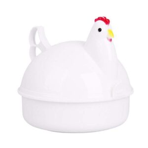 uume electric rapid egg cooker poacher stainless steel chicken shaped egg cooker novelty steamer microwave egg poachers eggs boiler 1pcs