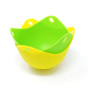 allydrew Silicone Non-stick Egg Poachers, Poached Egg Cups for Steaming Microwaving Boiling (Set of 4)