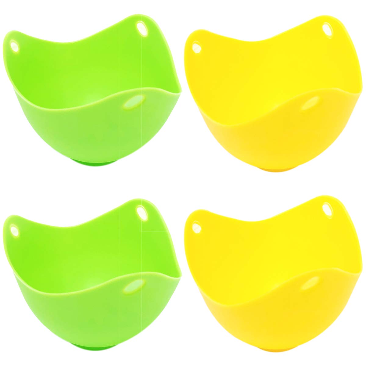 allydrew Silicone Non-stick Egg Poachers, Poached Egg Cups for Steaming Microwaving Boiling (Set of 4)