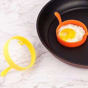 4Pack Silicone Egg Ring, Egg Rings Non Stick, Egg Ring Molds for Cooking, Perfect Fried Egg or Pancake Rings, Multicolor