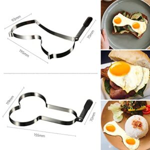 LAZY TIGER Non-Stick Egg Ring,2PC Funny Egg Fryer,Stainless Steel Egg Pancake Mold Ring,Funny Egg Rings Perfect for English Muffins Pancake Cooking Griddle