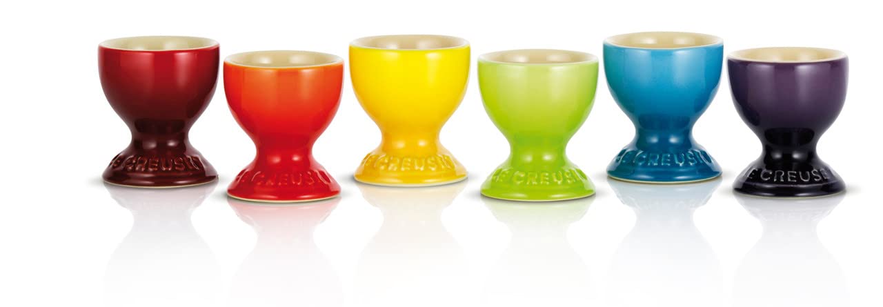 Le Creuset Stoneware Rainbow Egg Cups - Multicolour, Set of 6