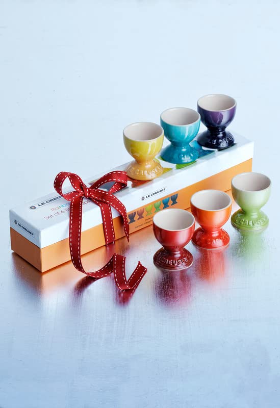 Le Creuset Stoneware Rainbow Egg Cups - Multicolour, Set of 6