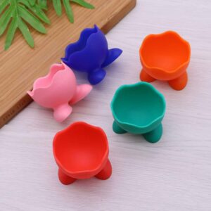 Luxshiny 12pcs Egg Boiler Egg Cup with Egg Poaching Cup Stovetop Egg Cup Poached Egg Cooker Egg Storage Cups Oven Egg Cooker Boiled Egg Serving Cups Egg Shape Display Stand