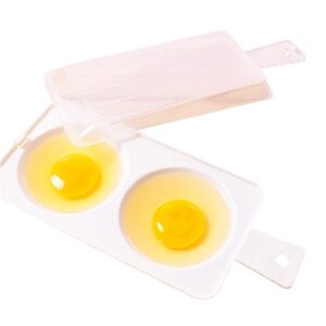 microwave egg cooker, microwave egg boiler egg poacher, egg cooker for microwave, plastic microwave double egg poacher, microwave oven egg steamer kitchen cooking gadgets