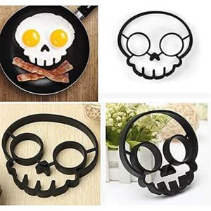 artsycase 2pcs egg rings, halloween horror skull omelette pancake forming machine, egg ring for frying pan, diy kitchen accessories gadget omelette mold