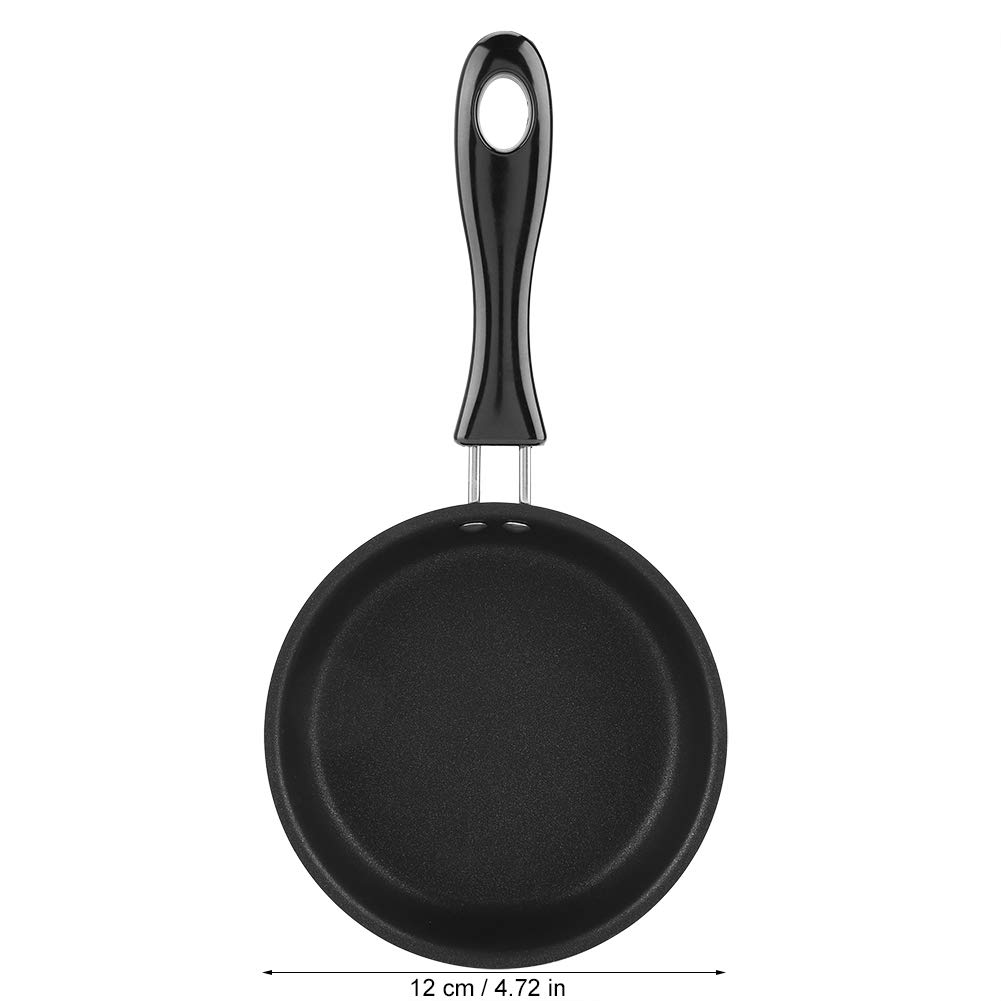 Weohoviy Mini Egg Frying Pan, Portable Mini Frying Pan Poached Egg Household Small Kitchen Cooker, Black