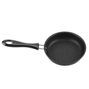 Weohoviy Mini Egg Frying Pan, Portable Mini Frying Pan Poached Egg Household Small Kitchen Cooker, Black