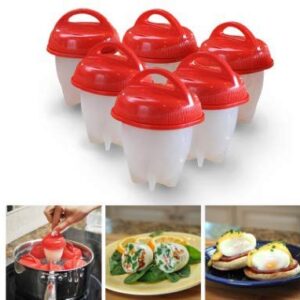 Egg Cooker Silicone, Egg Cooker Without Shell Easy Eggs, Non Stick Silicone Boiled Steamer Eggies, Maker Egg Cooker BPA Free Non-Stick Eggs Poacher, Fast Poaching For Kitchen Gadgets Accessories