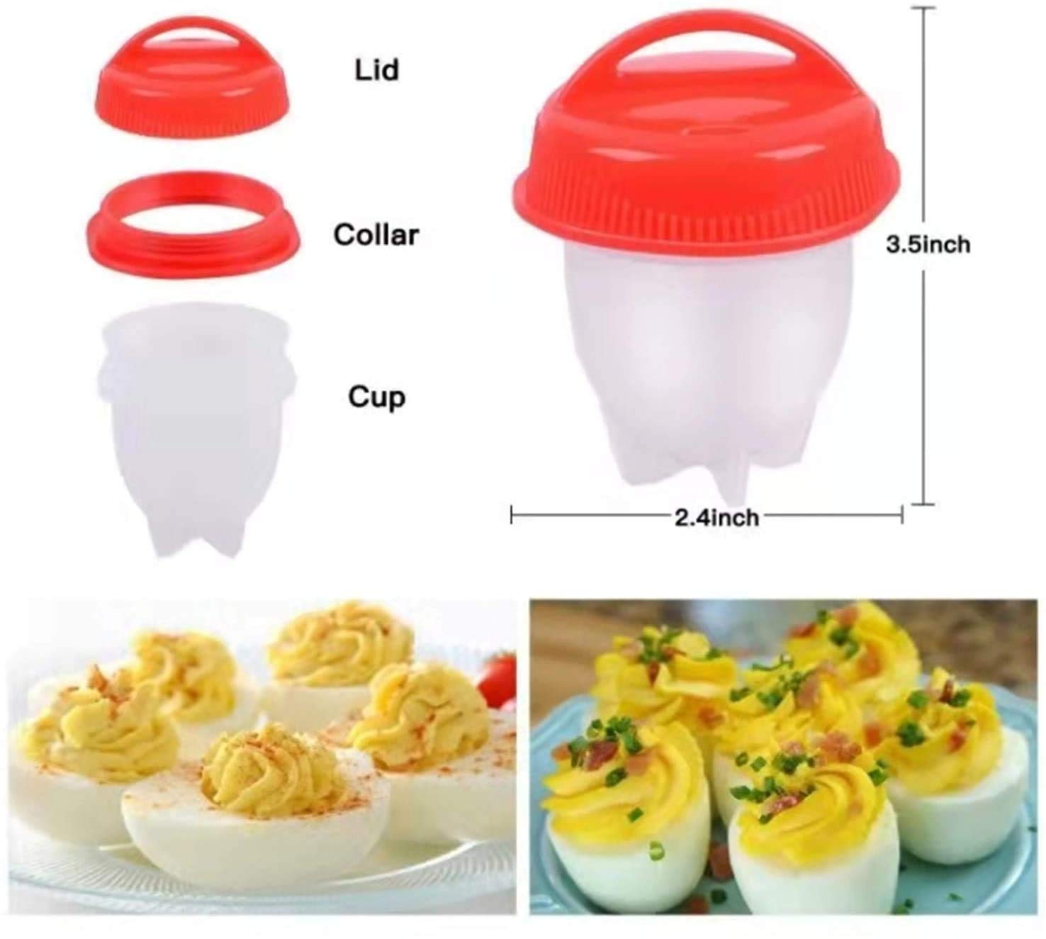 Egg Cooker Silicone, Egg Cooker Without Shell Easy Eggs, Non Stick Silicone Boiled Steamer Eggies, Maker Egg Cooker BPA Free Non-Stick Eggs Poacher, Fast Poaching For Kitchen Gadgets Accessories