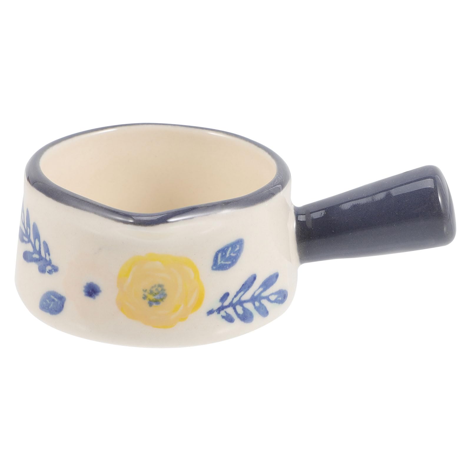 Mini Ceramic Saucepan,Ceramic Milk Pot for Induction Electric Gas Stoves to Serve Side Dishes, Desserts, Condiments