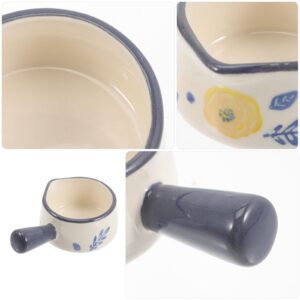 Mini Ceramic Saucepan,Ceramic Milk Pot for Induction Electric Gas Stoves to Serve Side Dishes, Desserts, Condiments