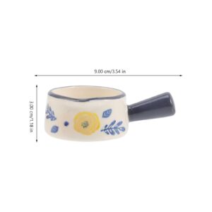 Mini Ceramic Saucepan,Ceramic Milk Pot for Induction Electric Gas Stoves to Serve Side Dishes, Desserts, Condiments