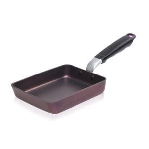 techef - tamagoyaki japanese omelette pan/egg pan skillet, pfoa-free, dishwasher safe, induction-ready, made in korea (purple/medium)