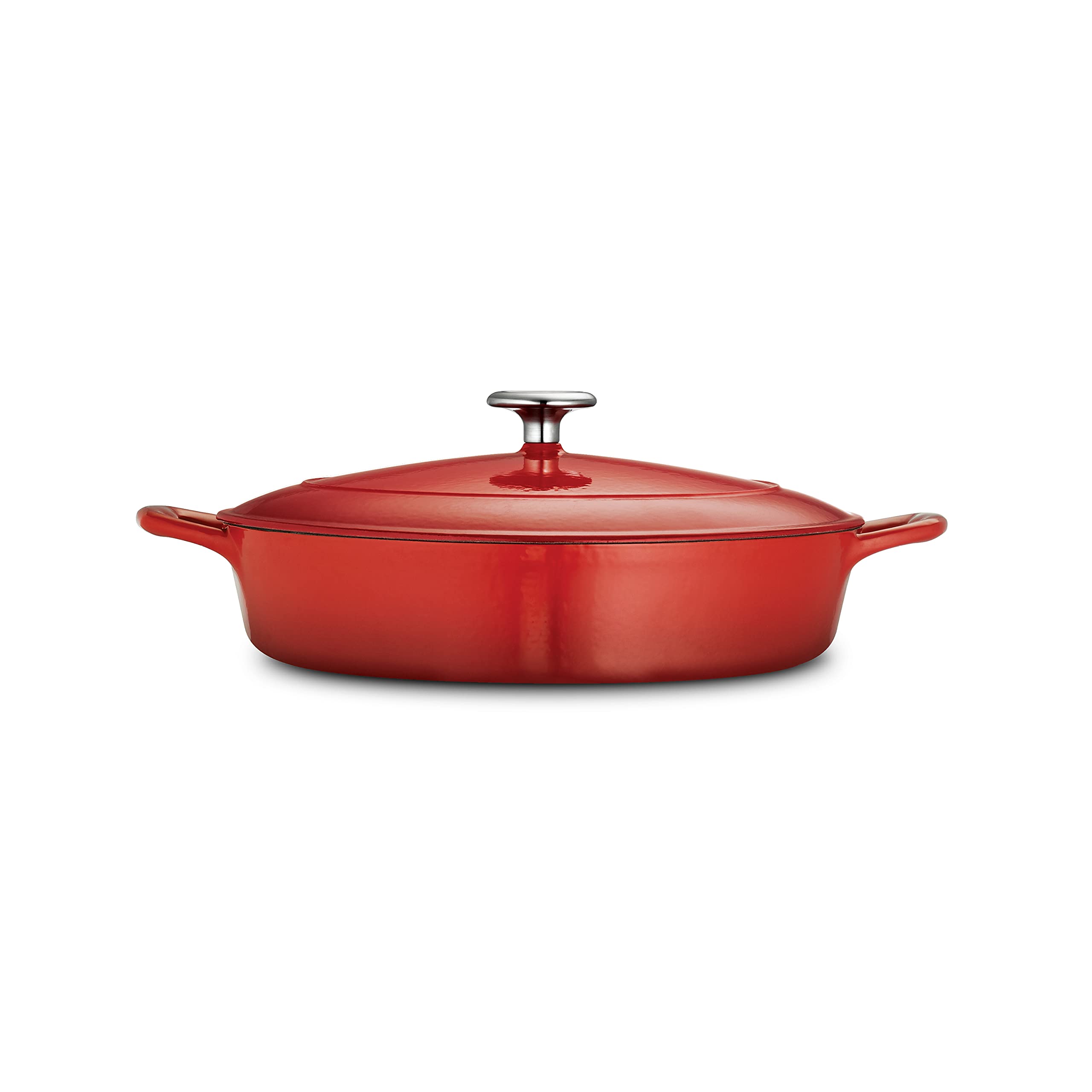 Tramontina Covered Braiser Enameled Cast Iron 4-Quart Gradated Red, 80131/050DS