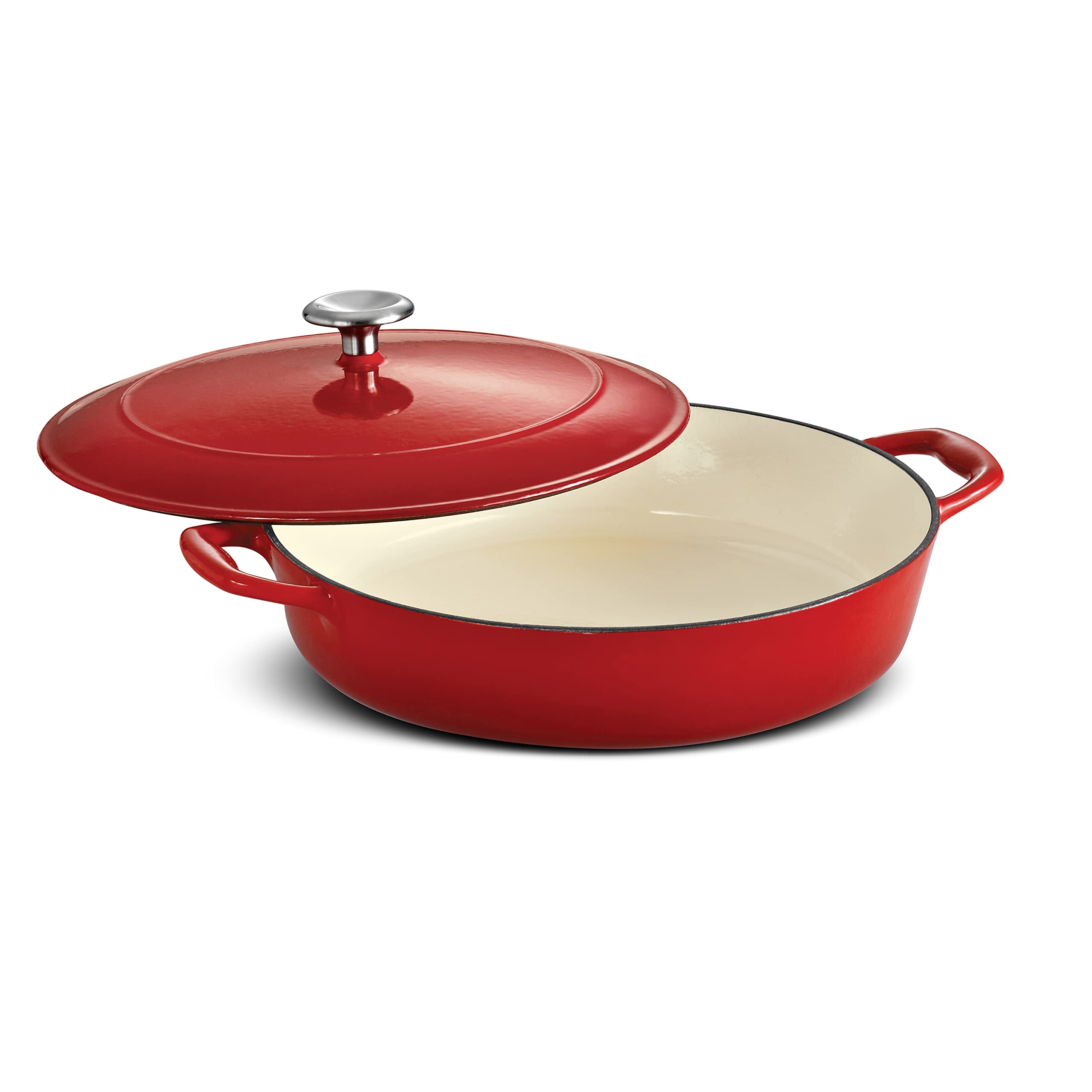 Tramontina Covered Braiser Enameled Cast Iron 4-Quart Gradated Red, 80131/050DS