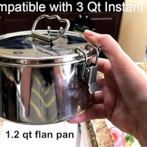 EasyShopForEveryone Stainless Steel 6 x 6 x 3.5 Inches Flan Pan, Capacity 38 fl. oz, Compatible with 3 Qt Instant Pot, 3 Inch Deep Custard Pan