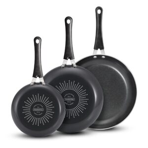 tramontina 3 pk nonstick fry pan set aluminum (gray), 80156/061ds