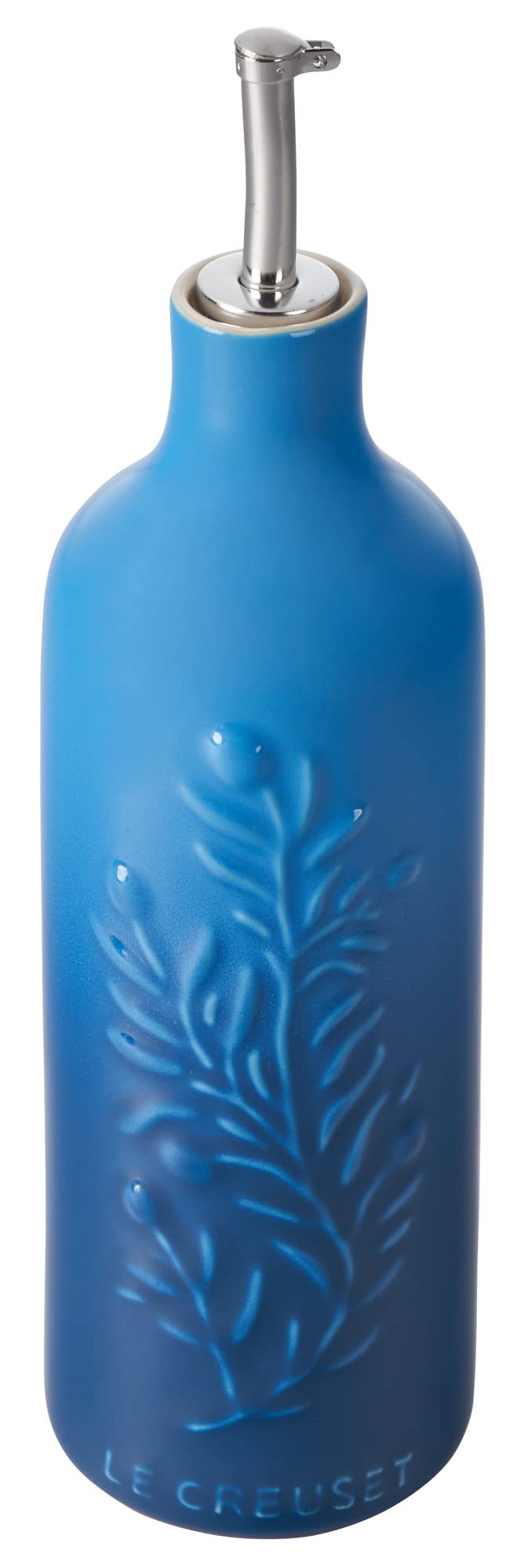 Le Creuset Olive Branch Collection Stoneware Embossed Oil Cruet, 9" tall, Marseille