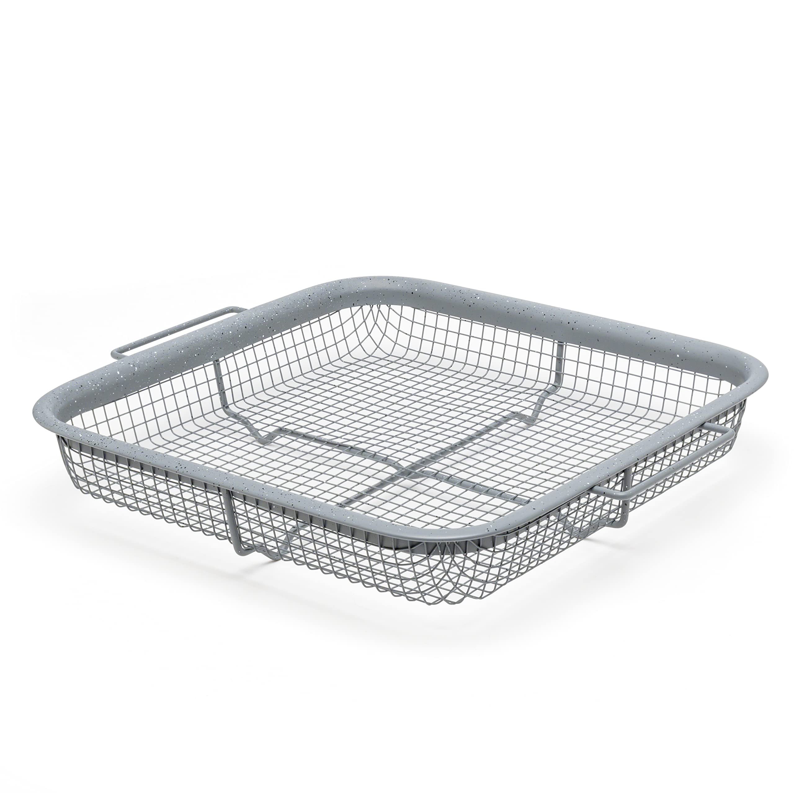 EaZy MealZ Air Fry Crisping Basket & Tray Set, Air Fry Crisper Basket, Tray & Baking Pan, Roasting Sheet, Utensil Safe, Non-Stick, Healthy Cooking