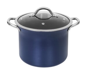 concord sapphire nonstick 7 quart stock pot cookware set (induction compatible) blue