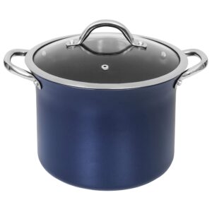 CONCORD Sapphire Nonstick 7 Quart Stock Pot Cookware Set (Induction Compatible) Blue