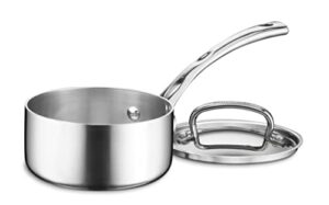 cuisinart french classic tri-ply stainless 1-quart saucepan with cover,silver