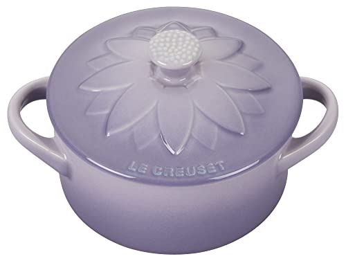 Le Creuset Stoneware Mini Round Cocotte with Flower Lid, 8oz., Provence