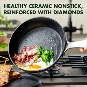 GreenPan SearSmart Hard Anodized Healthy Ceramic Nonstick, 8" and 10" Frying Pan Skillet Set, PFAS-Free, Textured Surface, Dishwasher Safe, Black