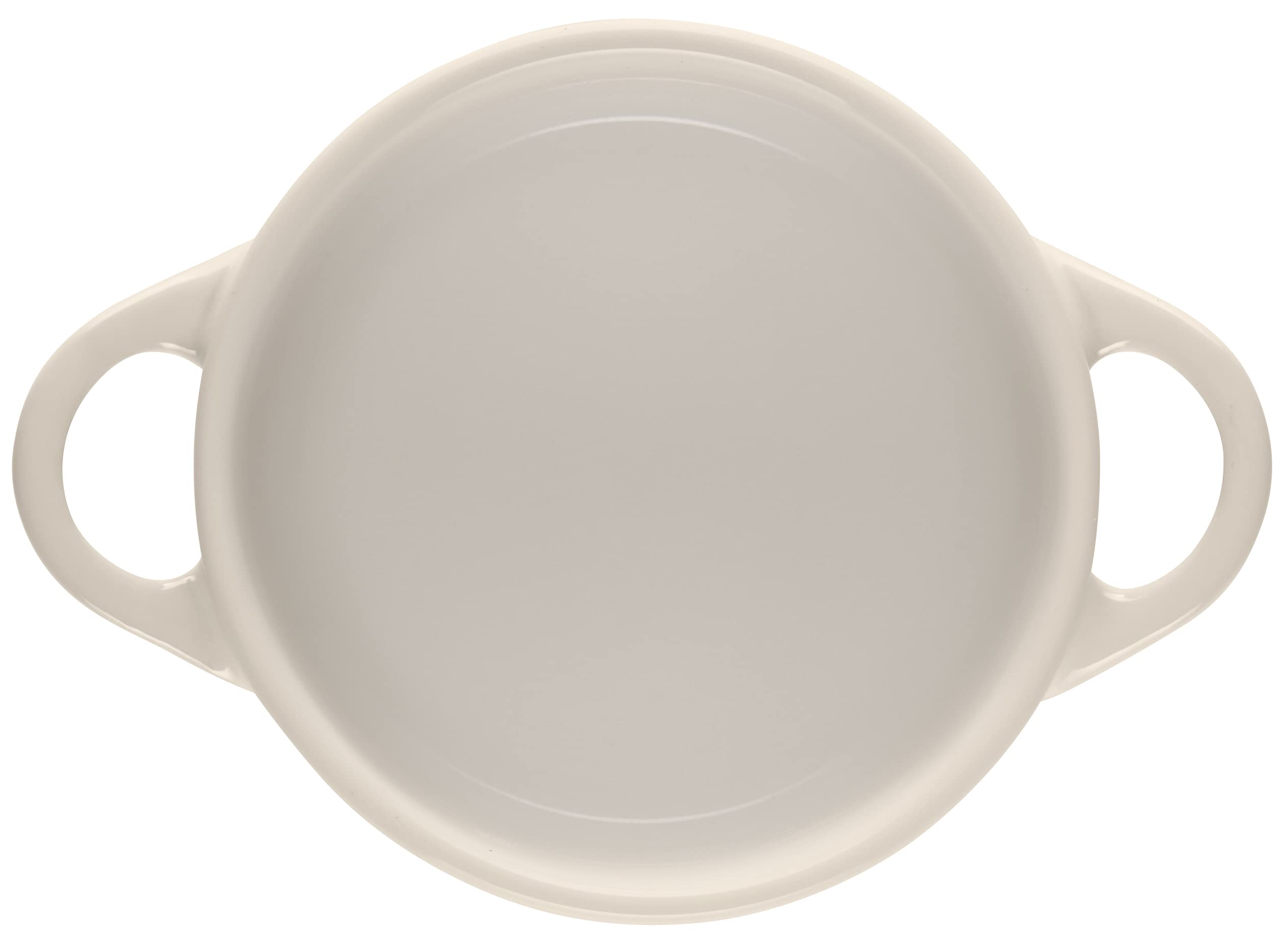 Le Creuset Stoneware Mini Round Cocotte with Flower Lid, 8oz., Meringue