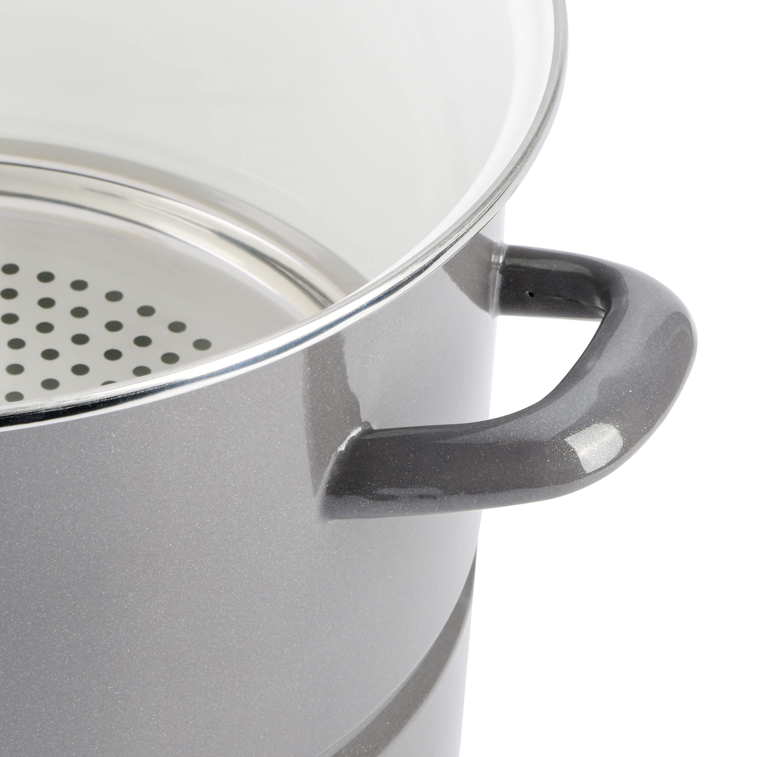 Kenmore Broadway 16-Quart Steamer Stock Pot - Graphite Grey