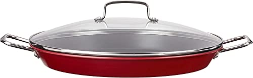 Cuisinart ASP-38CR 15-Inch Paella Pan With Lid, Red