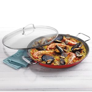 Cuisinart ASP-38CR 15-Inch Paella Pan With Lid, Red