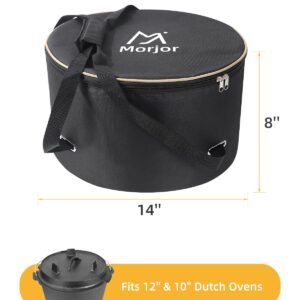 Morjor Dutch Oven Bag for 12 & 10 Inch Dutch Oven, Carry Bag with Extra Inner Crossed Straps & 2 Pockets