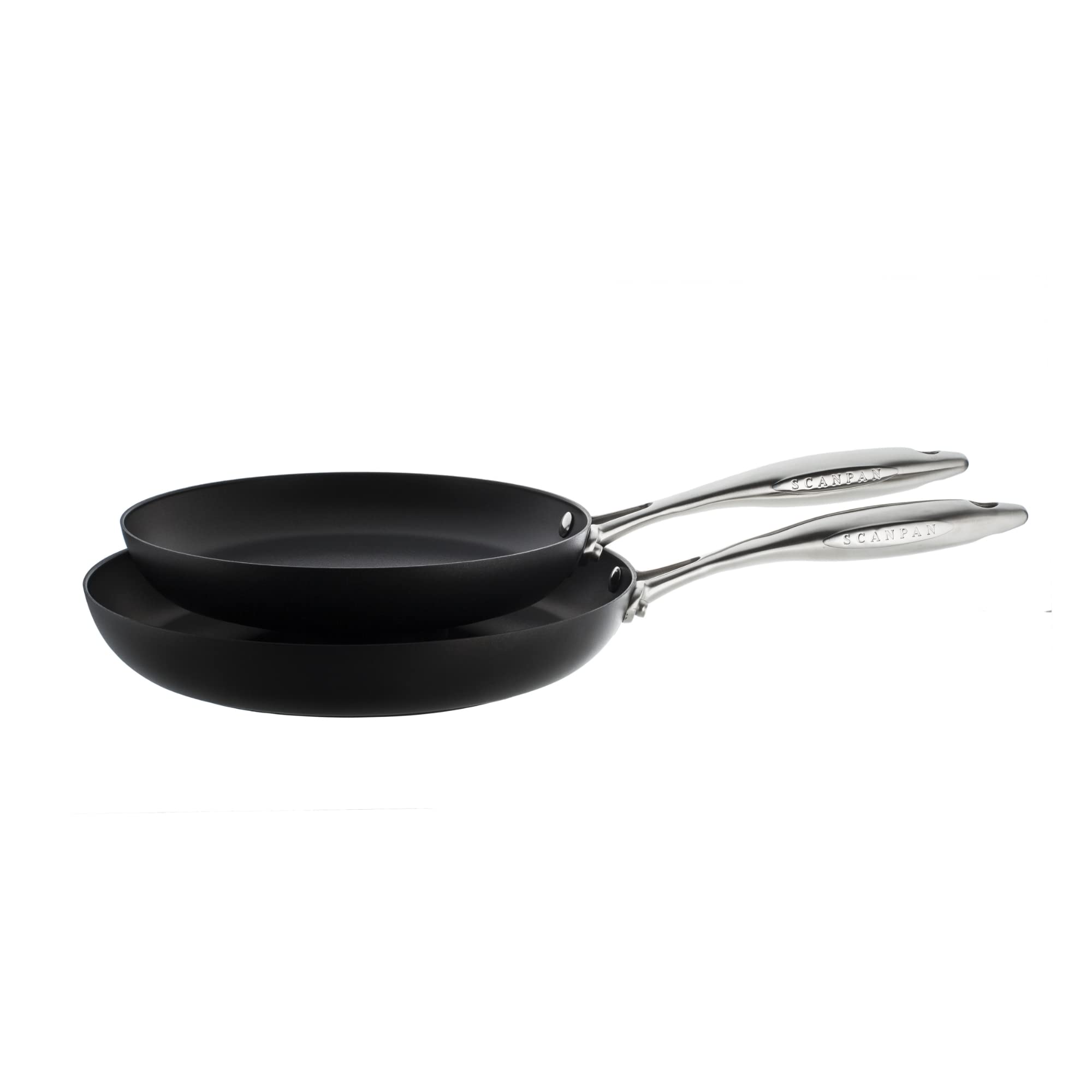 SCANPAN Professional Fry Pan Set - Includes 9.5” & 11” Fry Pans - Easy-to-Use Nonstick Cookware - Dishwasher, Metal Utensil & Oven Safe - Made in Denmark