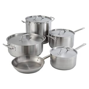 Winware SST-40 Stainless Steel 40 Quart Stock Pot with Cover