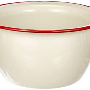 IBILI Chamber Pot 3,5 l of Enamelled Steel in White/red, 24 x 24 x 5 cm