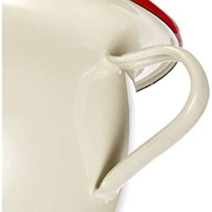 IBILI Chamber Pot 3,5 l of Enamelled Steel in White/red, 24 x 24 x 5 cm