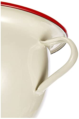 IBILI Chamber Pot 3,5 l of Enamelled Steel in White/red, 24 x 24 x 5 cm