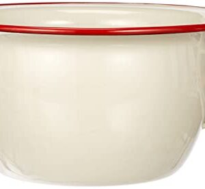 IBILI Chamber Pot 3,5 l of Enamelled Steel in White/red, 24 x 24 x 5 cm