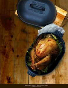 bayou classic 7418 12-qt cast iron oval roaster features domed cast iron lid perfect for slow cooking roast turkey chicken ham pot roast stews soups and chili