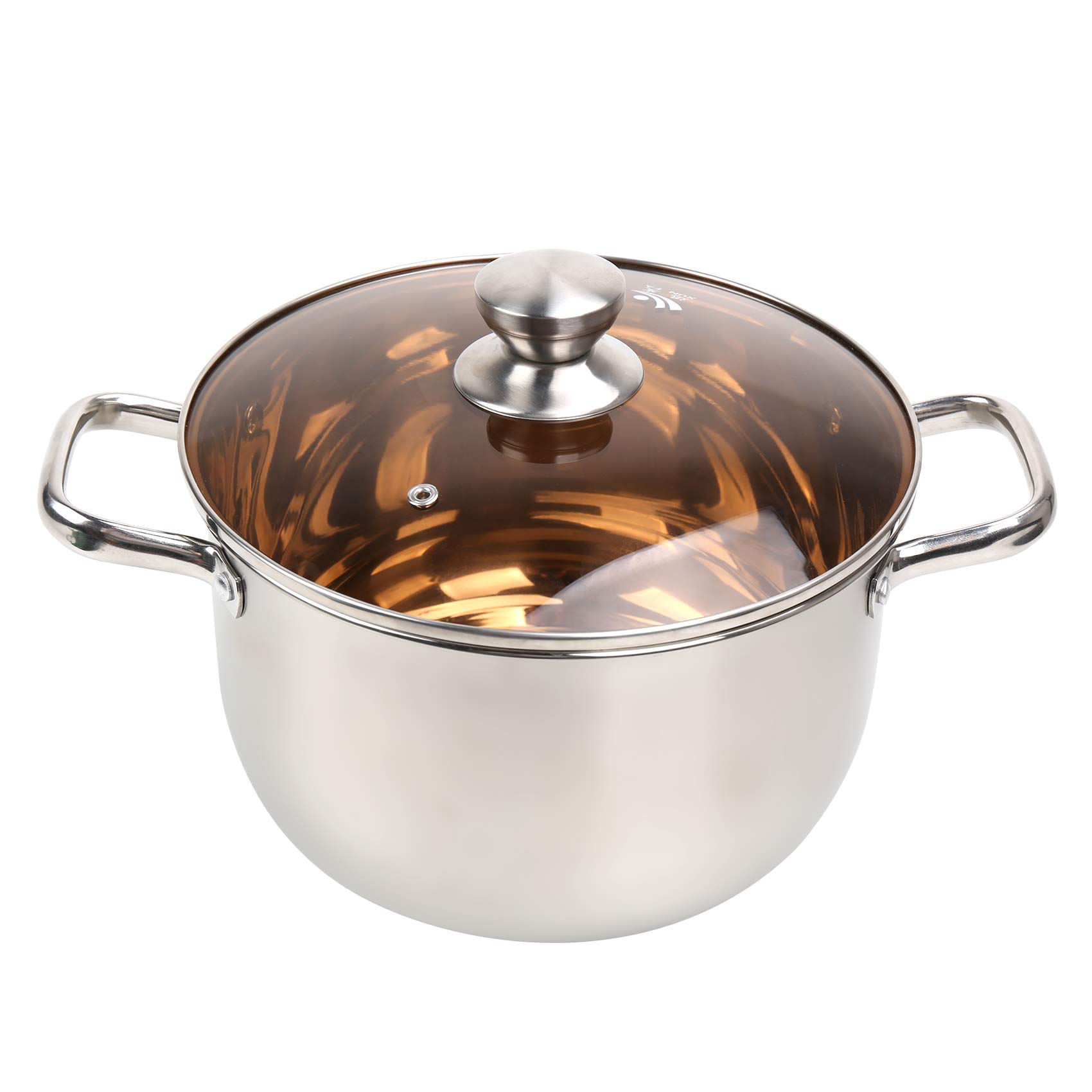 DricRoda Soup Pot 8 Quart Pot Stainless Steel Pasta Pot, Nonstick Stock Pot Cooking Pot with Lid and Handles, Large Pot Big Pot for Cooking Glass Lid Stockpot for Home Restaurant Party Dishwasher Safe