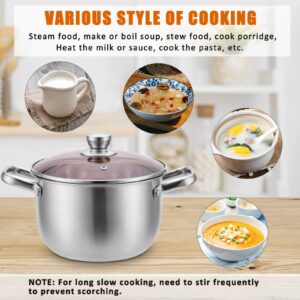 DricRoda Soup Pot 8 Quart Pot Stainless Steel Pasta Pot, Nonstick Stock Pot Cooking Pot with Lid and Handles, Large Pot Big Pot for Cooking Glass Lid Stockpot for Home Restaurant Party Dishwasher Safe